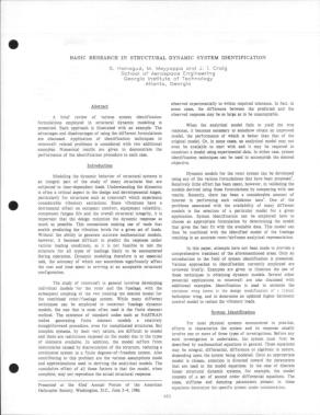 Basic Research in Structural Dynamic System Identification - Vertical ... Basic Research in Structural Dynamic System Identification - Vertical ...