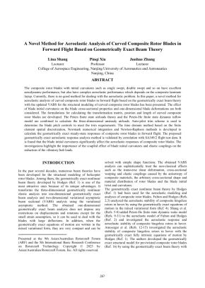 A Novel Method for Aeroelastic Analysis of Curved Composite Rotor ... A Novel Method for Aeroelastic Analysis of Curved Composite Rotor ...